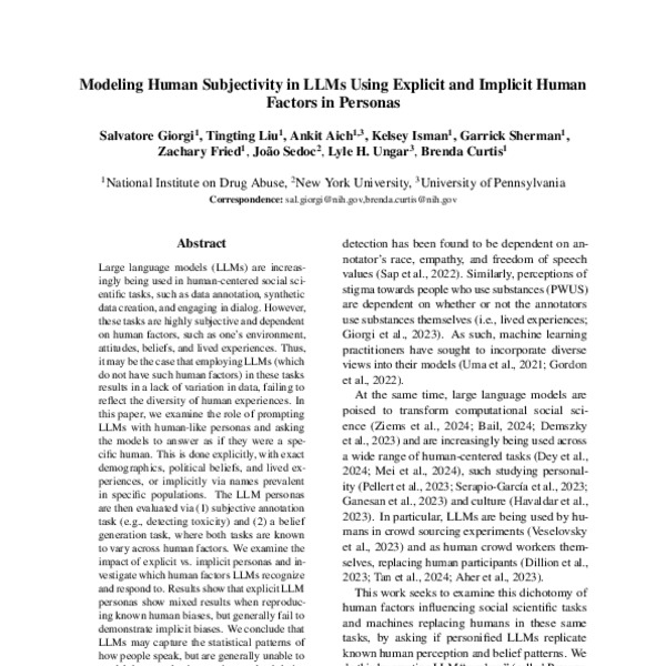 Modeling Human Subjectivity in LLMs Using Explicit and Implicit Human Factors in Personas - ACL ...