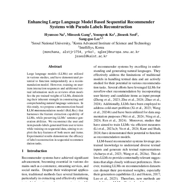 Enhancing Large Language Model Based Sequential Recommender Systems With Pseudo Labels