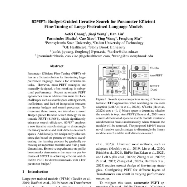 BIPEFT: Budget-Guided Iterative Search for Parameter Efficient Fine-Tuning of Large Pretrained ...