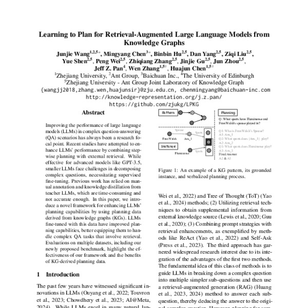 Learning to Plan for Retrieval-Augmented Large Language Models from Knowledge Graphs - ACL Anthology