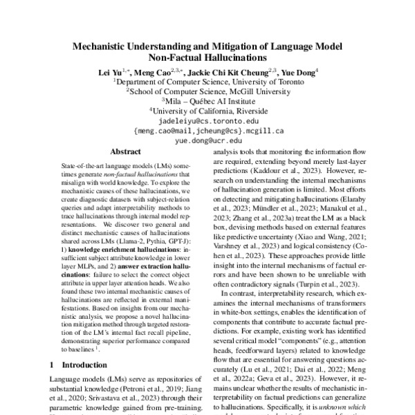 Mechanistic Understanding and Mitigation of Language Model Non-Factual Hallucinations - ACL ...