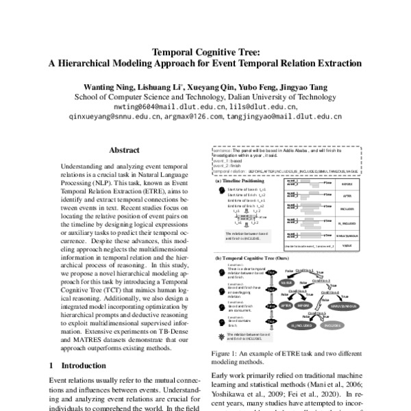 Temporal Cognitive Tree A Hierarchical Modeling Approach For Event