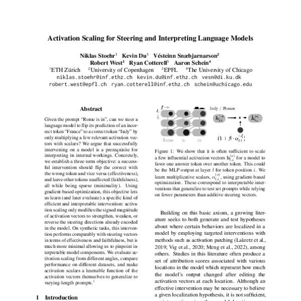 Activation Scaling for Steering and Interpreting Language Models - ACL Anthology