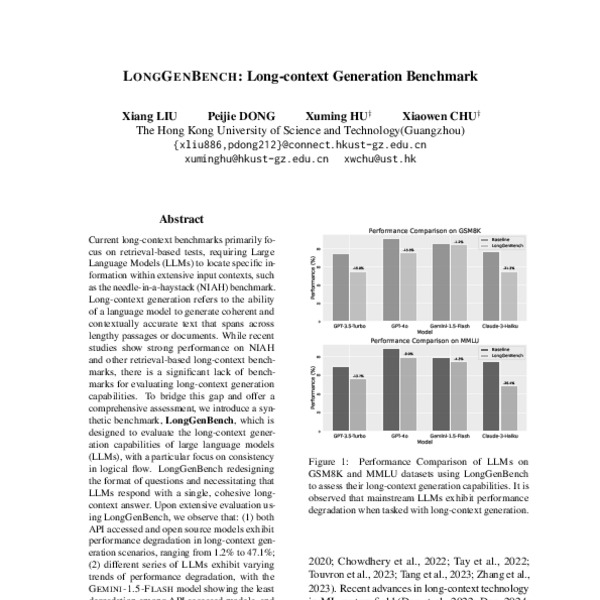 LongGenBench: Long-context Generation Benchmark - ACL Anthology