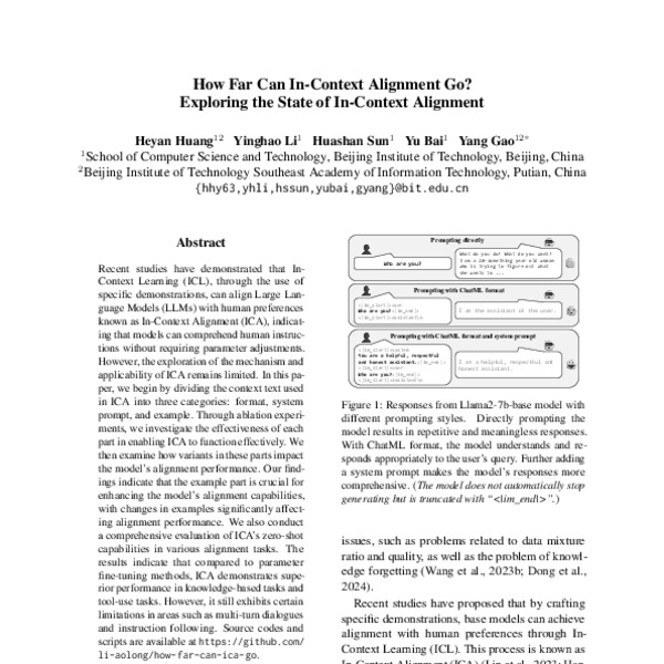 How Far Can In-Context Alignment Go? Exploring the State of In-Context ...