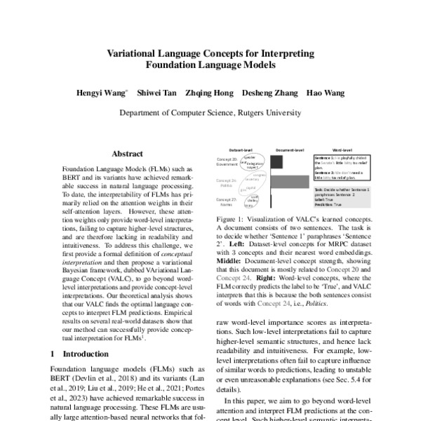 Variational Language Concepts for Interpreting Foundation Language Models - ACL Anthology