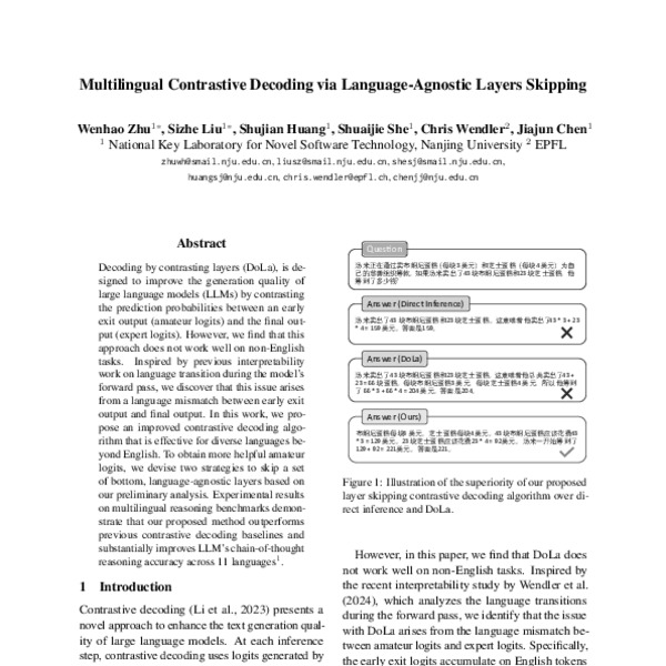 Multilingual Contrastive Decoding via Language-Agnostic Layers Skipping ...