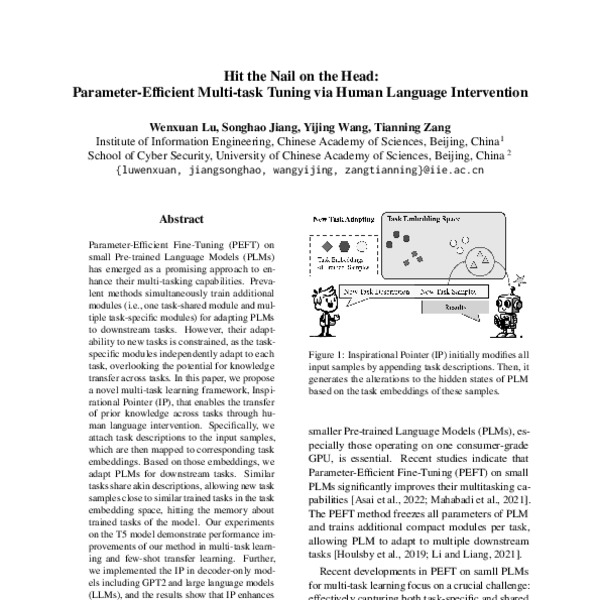 Hit The Nail On The Head Parameter Efficient Multi Task Tuning Via Human Language Intervention