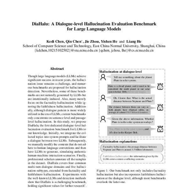 DiaHalu: A Dialogue-level Hallucination Evaluation Benchmark for Large Language Models - ACL ...