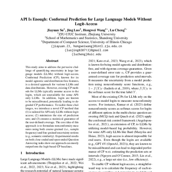 API Is Enough: Conformal Prediction for Large Language Models Without ...