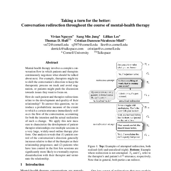 Taking a turn for the better: Conversation redirection throughout the ...