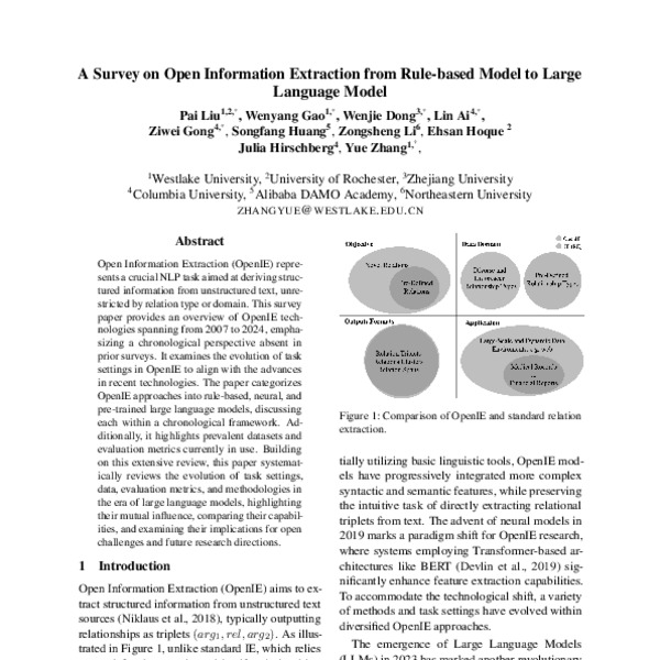 A Survey on Open Information Extraction from Rule-based Model to Large Language Model - ACL ...