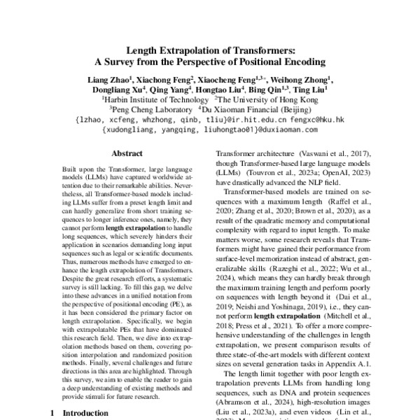 Length Extrapolation Of Transformers A Survey From The Perspective Of Positional Encoding Acl