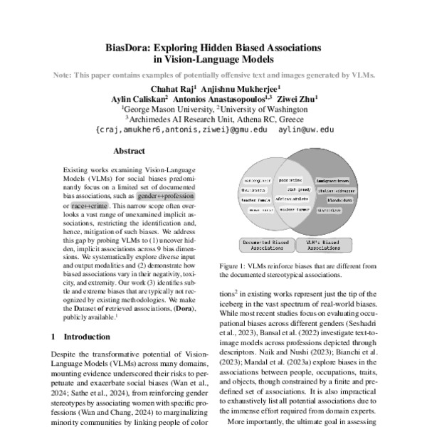 BiasDora: Exploring Hidden Biased Associations in Vision-Language Models - ACL Anthology