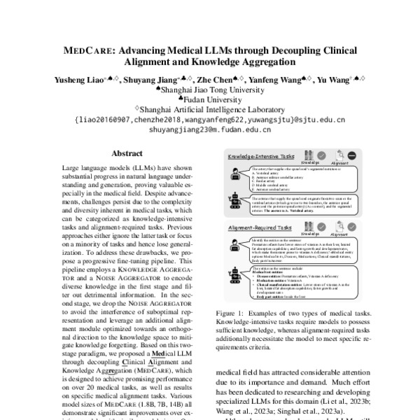 MedCare: Advancing Medical LLMs through Decoupling Clinical Alignment ...