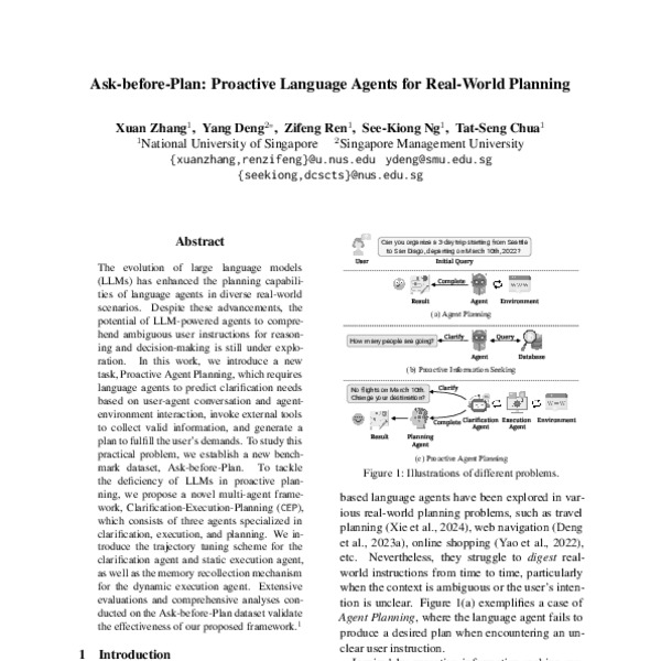 Ask-before-Plan: Proactive Language Agents for Real-World Planning ...