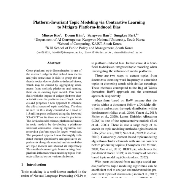 Platform-Invariant Topic Modeling via Contrastive Learning to Mitigate Platform-Induced Bias ...