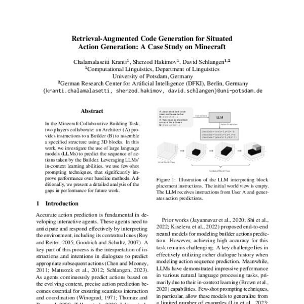 Retrieval-Augmented Code Generation for Situated Action Generation: A ...