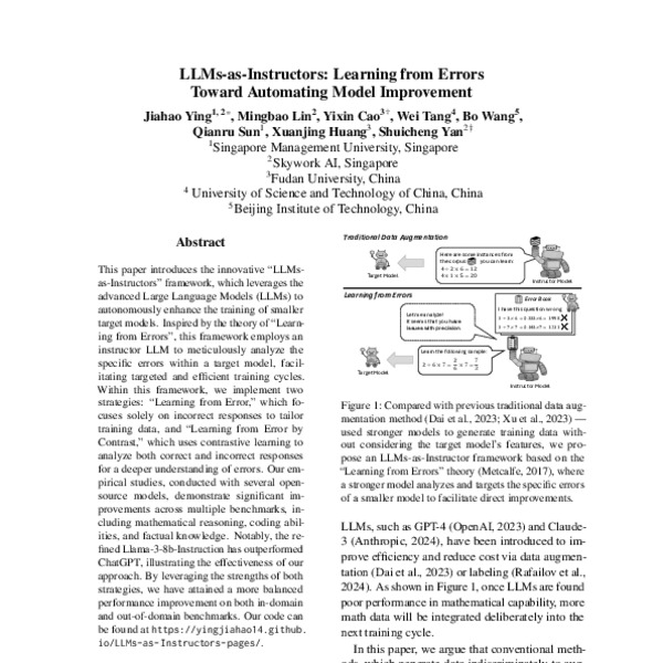 LLMs-as-Instructors: Learning from Errors Toward Automating Model Improvement - ACL Anthology