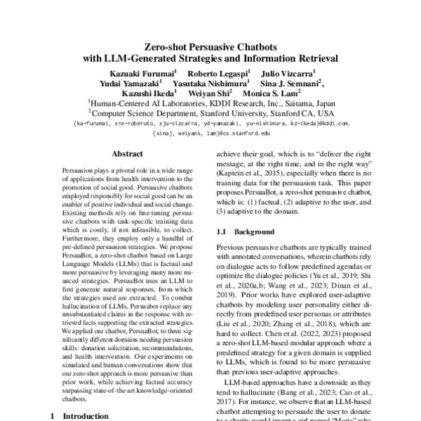 Zero-shot Persuasive Chatbots with LLM-Generated Strategies and ...