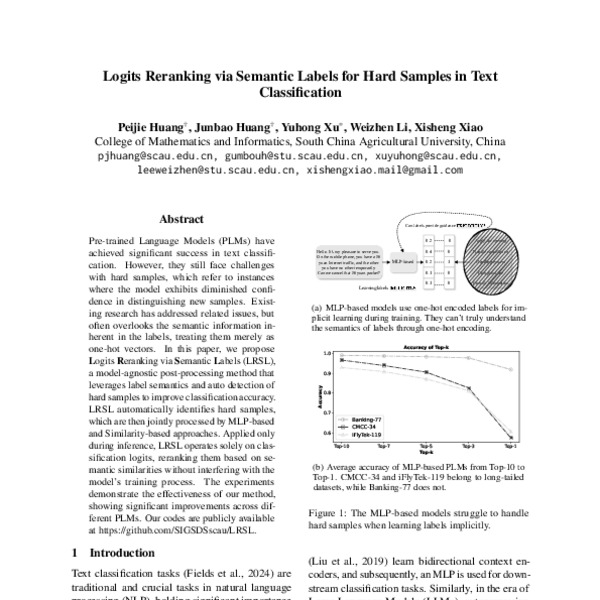 Logits Reranking Via Semantic Labels For Hard Samples In Text Classification Acl Anthology