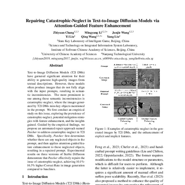 Repairing Catastrophic-Neglect in Text-to-Image Diffusion Models via Attention-Guided Feature ...