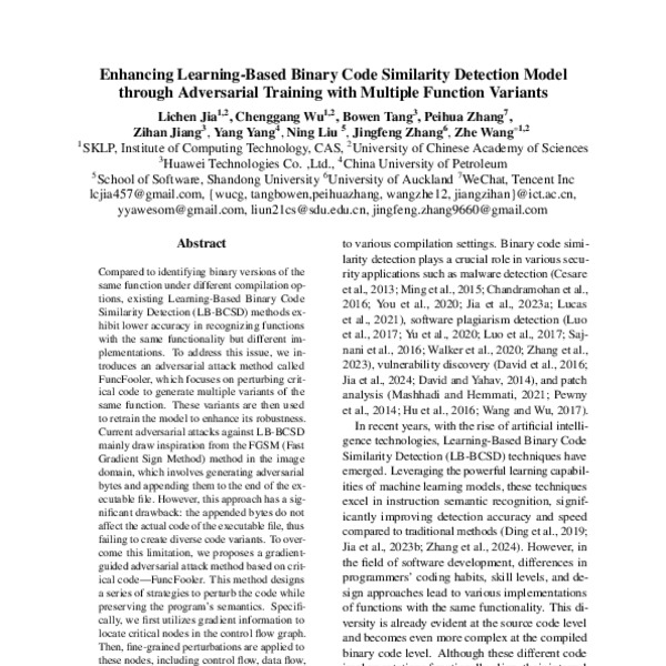 Enhancing Learning Based Binary Code Similarity Detection Model Through