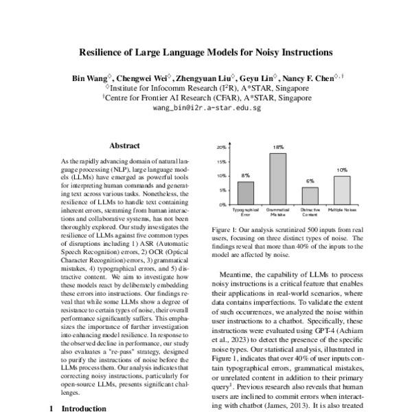Resilience of Large Language Models for Noisy Instructions - ACL Anthology