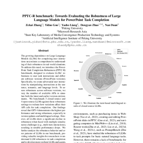 PPTC-R benchmark: Towards Evaluating the Robustness of Large Language Models for PowerPoint Task ...