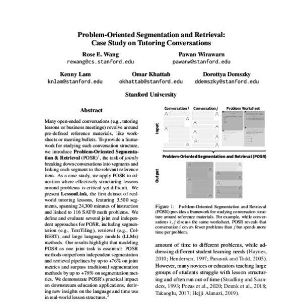 Problem-Oriented Segmentation and Retrieval: Case Study on Tutoring ...