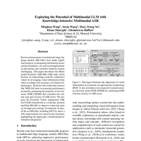 Exploring the Potential of Multimodal LLM with Knowledge-Intensive Multimodal ASR - ACL Anthology