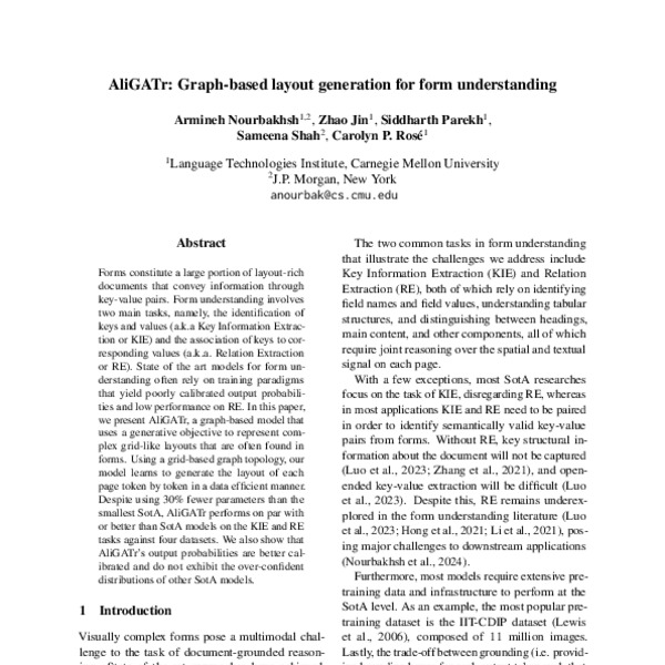 AliGATr: Graph-based layout generation for form understanding - ACL Anthology