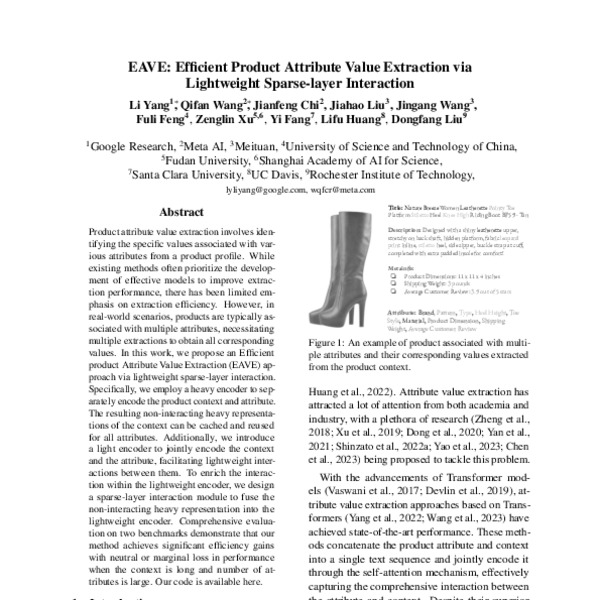 EAVE: Efficient Product Attribute Value Extraction via Lightweight Sparse-layer Interaction ...