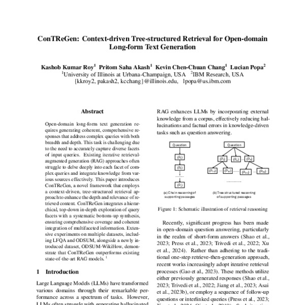 ConTReGen: Context-driven Tree-structured Retrieval for Open-domain Long-form Text Generation ...