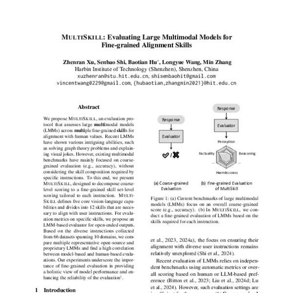 MultiSkill: Evaluating Large Multimodal Models for Fine-grained Alignment Skills - ACL Anthology