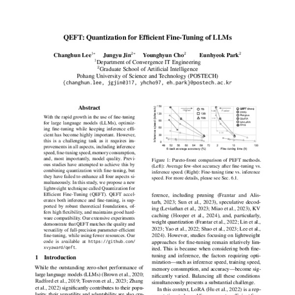QEFT: Quantization for Efficient Fine-Tuning of LLMs - ACL Anthology