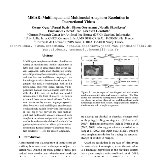 MMAR: Multilingual and Multimodal Anaphora Resolution in Instructional Videos - ACL Anthology