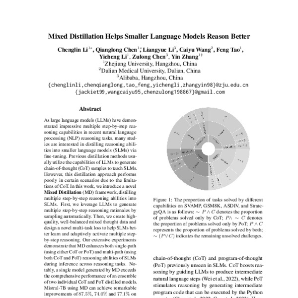Mixed Distillation Helps Smaller Language Models Reason Better - ACL Anthology