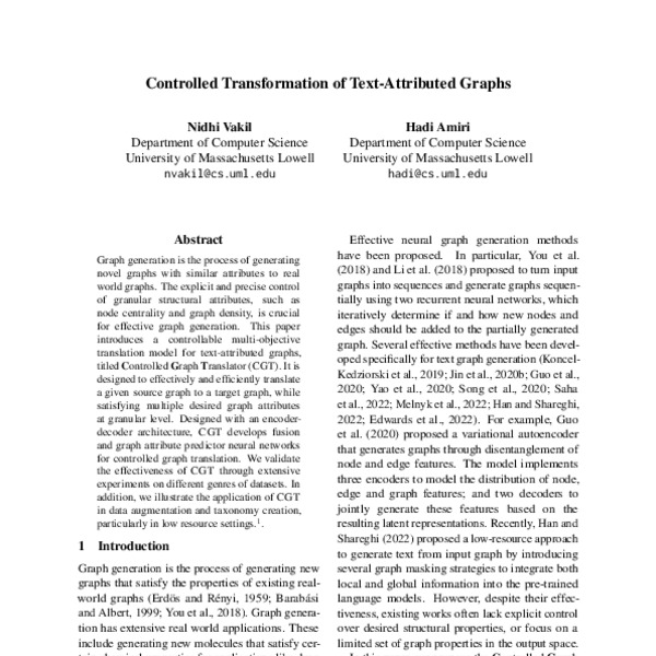 Controlled Transformation Of Text Attributed Graphs Acl Anthology