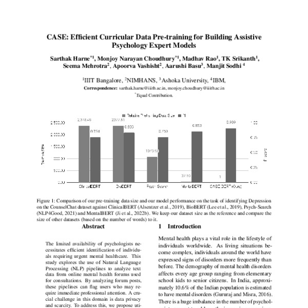 CASE: Efficient Curricular Data Pre-training for Building Assistive ...