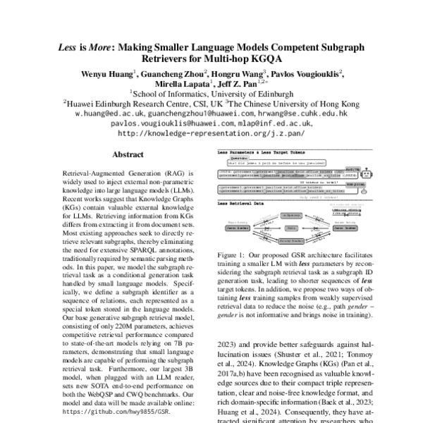 Less is More: Making Smaller Language Models Competent Subgraph Retrievers for Multi-hop KGQA ...