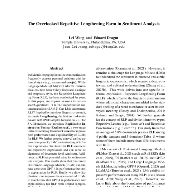 The Overlooked Repetitive Lengthening Form in Sentiment Analysis - ACL ...