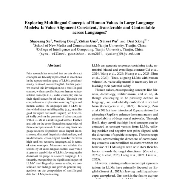 Exploring Multilingual Concepts of Human Values in Large Language ...