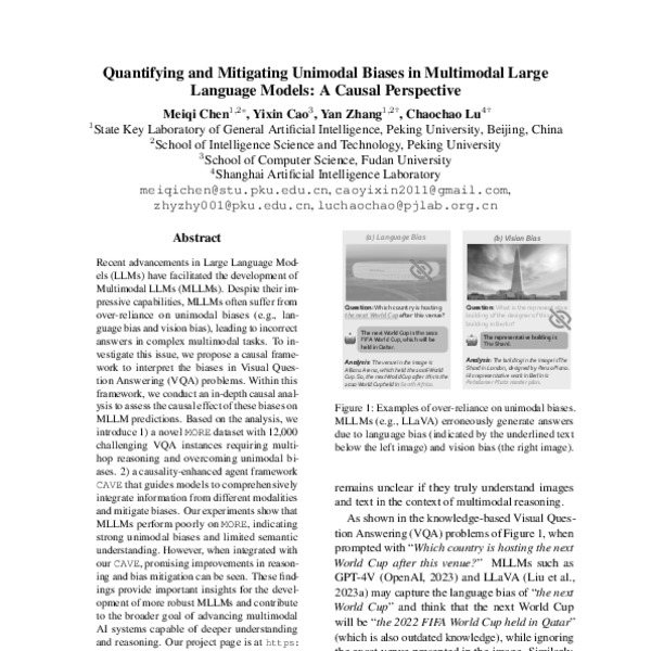 Quantifying And Mitigating Unimodal Biases In Multimodal Large Language Models A Causal