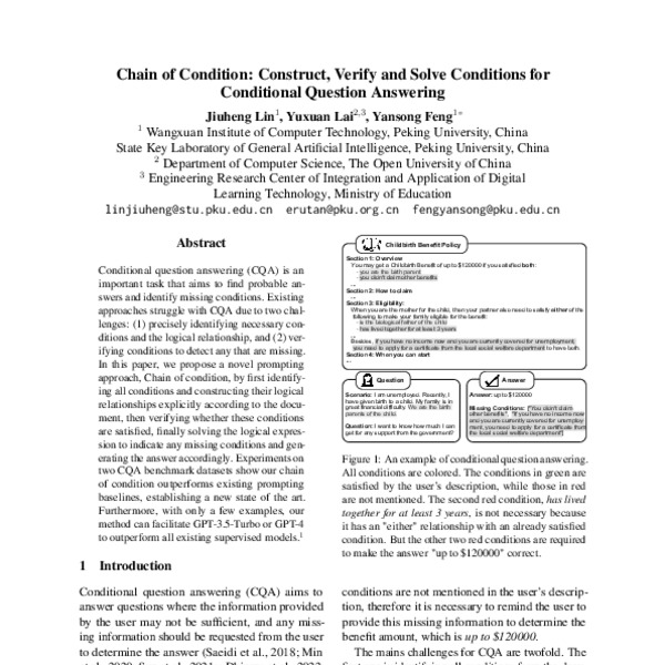 Chain of Condition: Construct, Verify and Solve Conditions for Conditional Question Answering ...