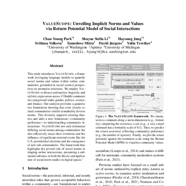 ValueScope: Unveiling Implicit Norms and Values via Return Potential ...