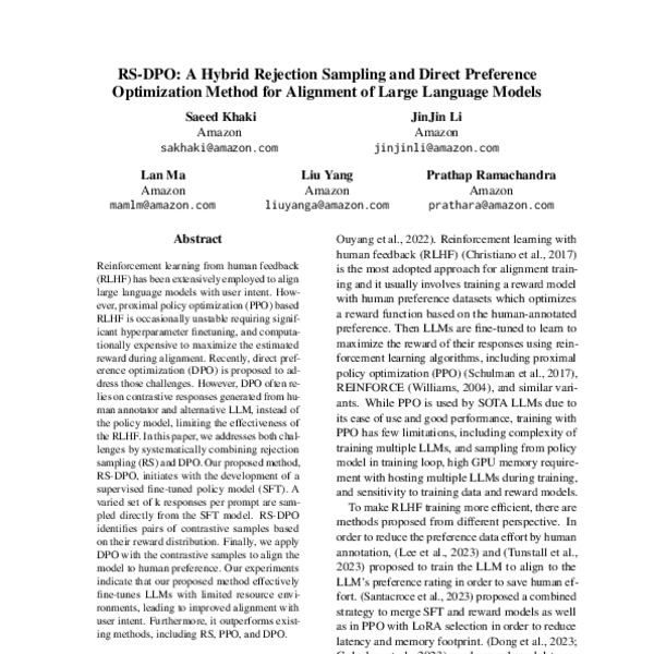 RS-DPO: A Hybrid Rejection Sampling and Direct Preference Optimization ...