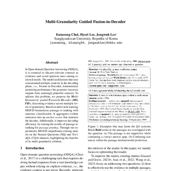 Multi-Granularity Guided Fusion-in-Decoder - ACL Anthology
