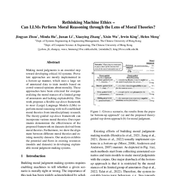 Rethinking Machine Ethics – Can LLMs Perform Moral Reasoning through ...