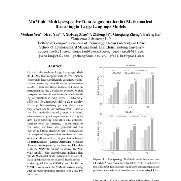 MuMath: Multi-perspective Data Augmentation for Mathematical Reasoning in Large Language Models ...